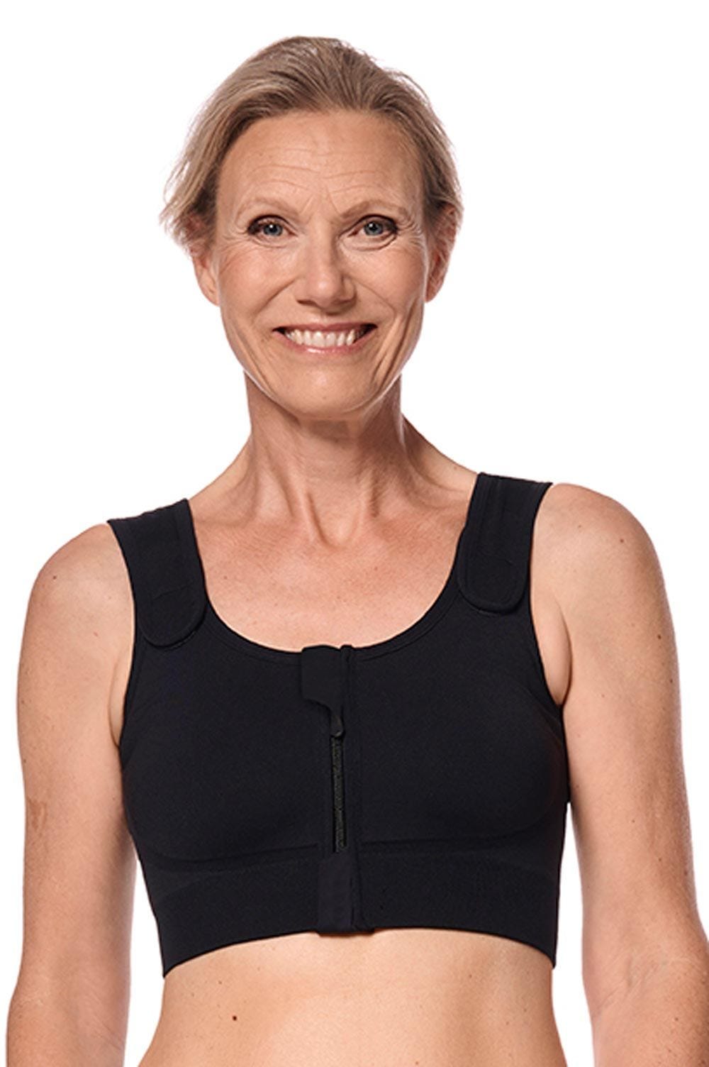 Amoena Pamela Seamless Post Surgical Compression Bra | Front‑Zip ...