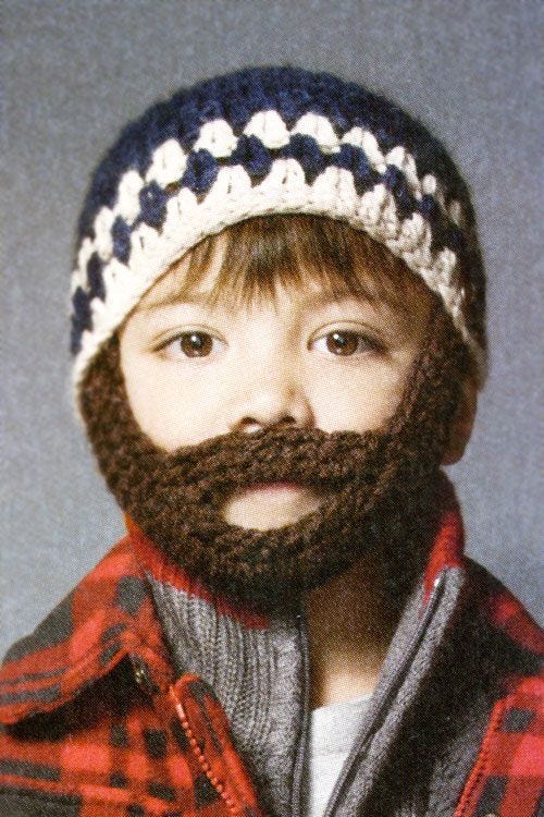 Boys Crochet Beanie with Detachable Beard