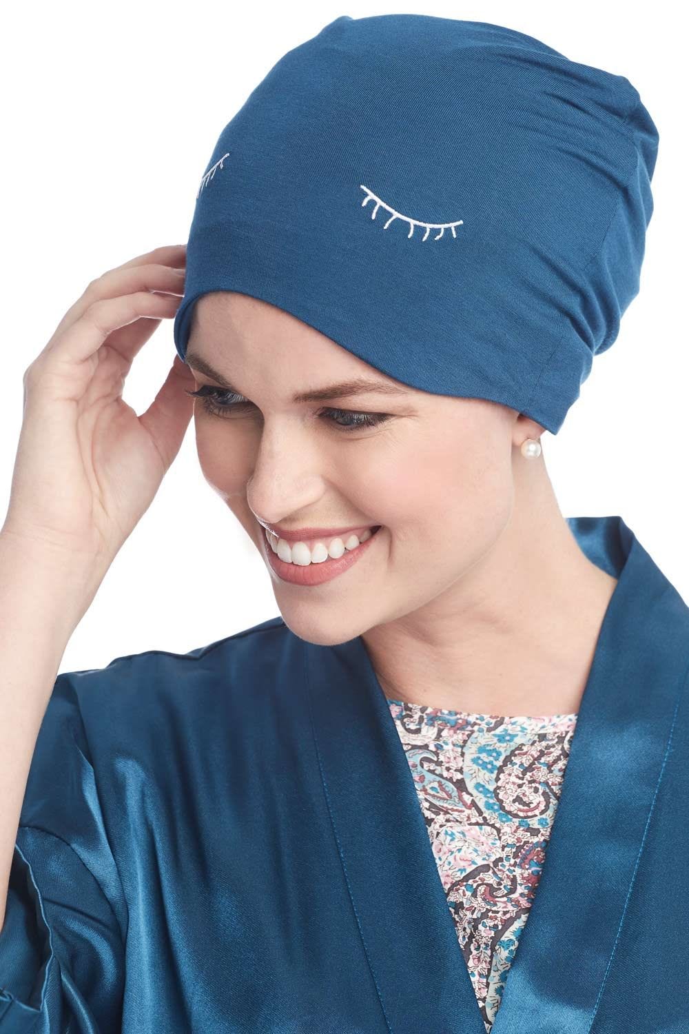 Eyelash Sleep Cap by Cardani | Bamboo Sleep Hat and Travel Mask with ...