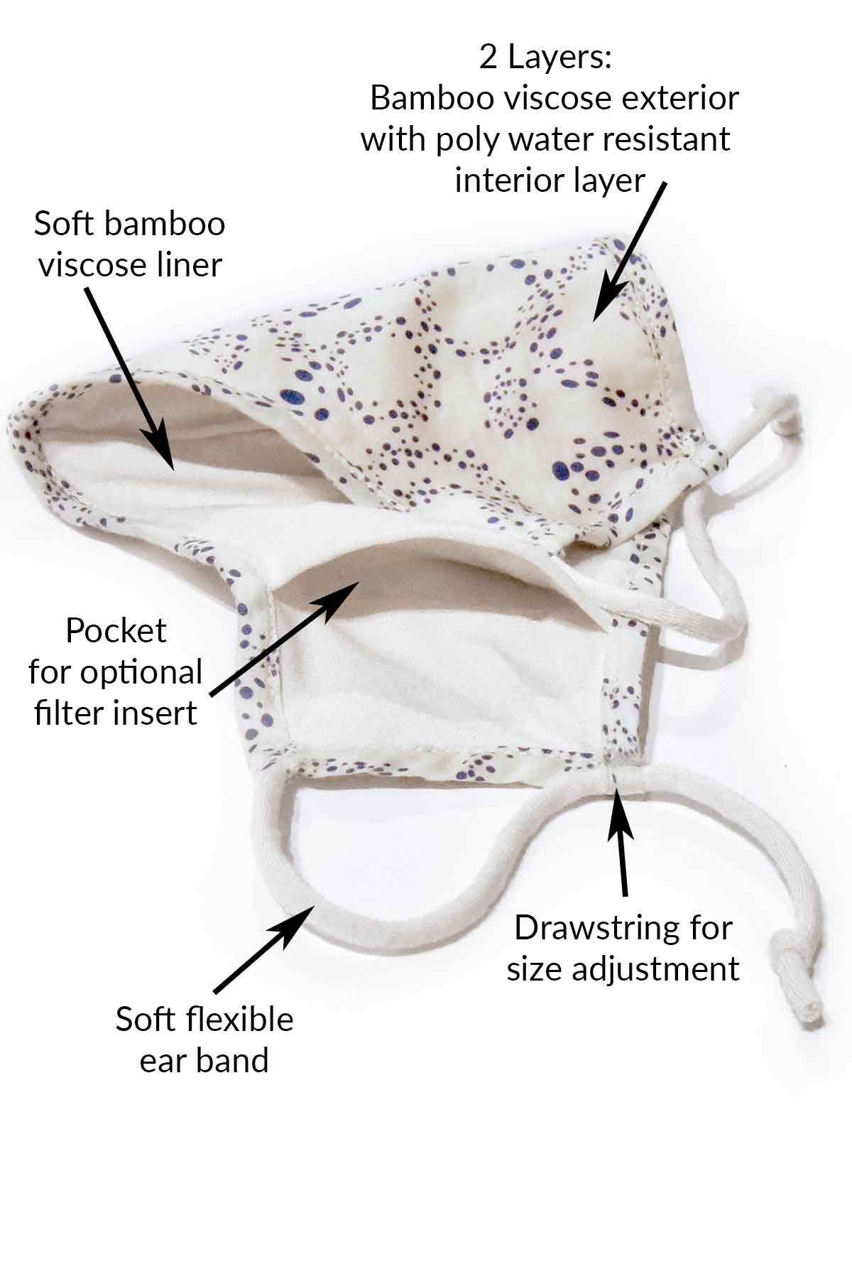 Cardani Bamboo Face Mask with Filter Pocket