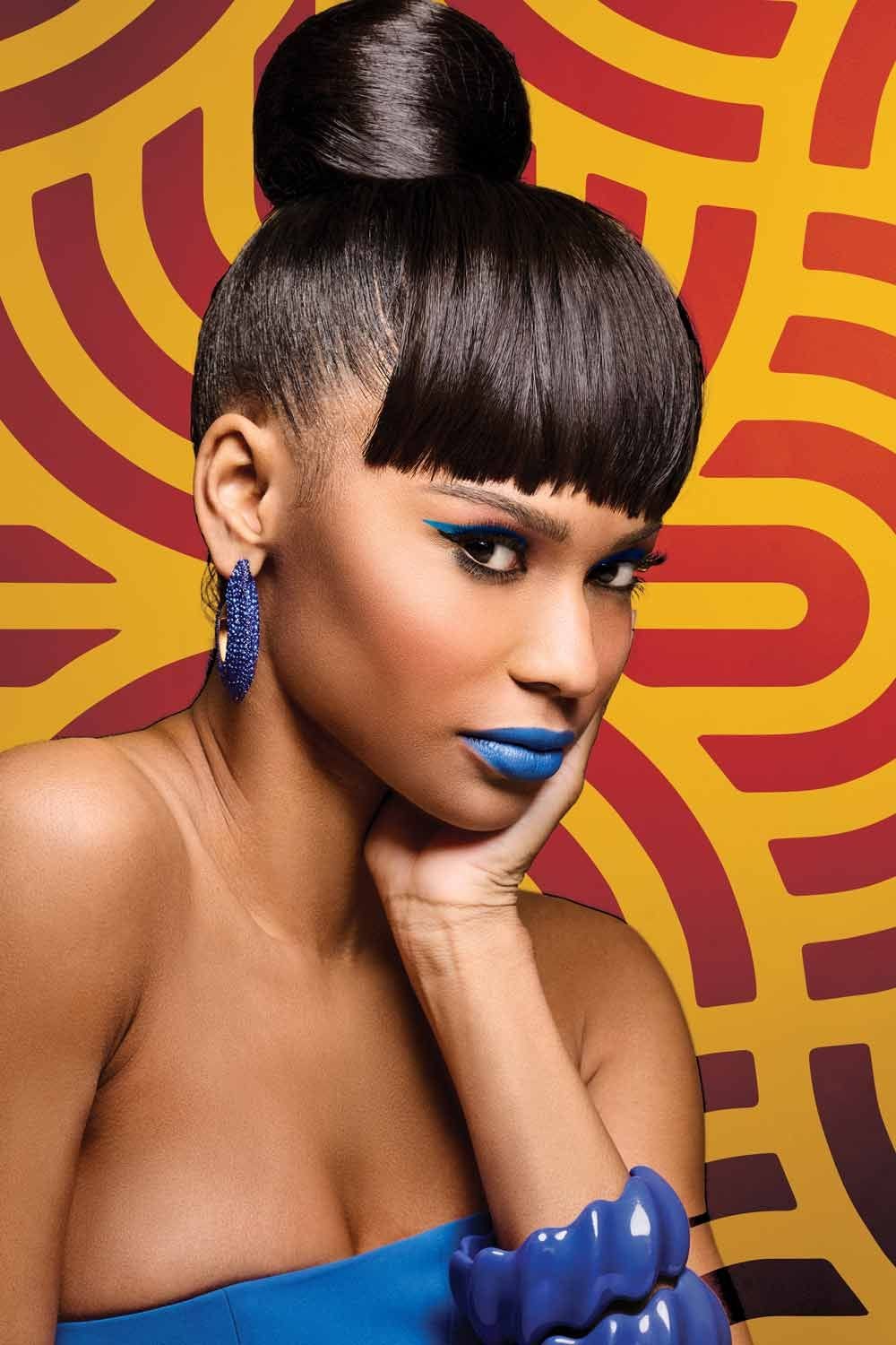 Sleek Style Bun & Bangs Hairpiece by Kim Kimble | Heat‑Friendly ...