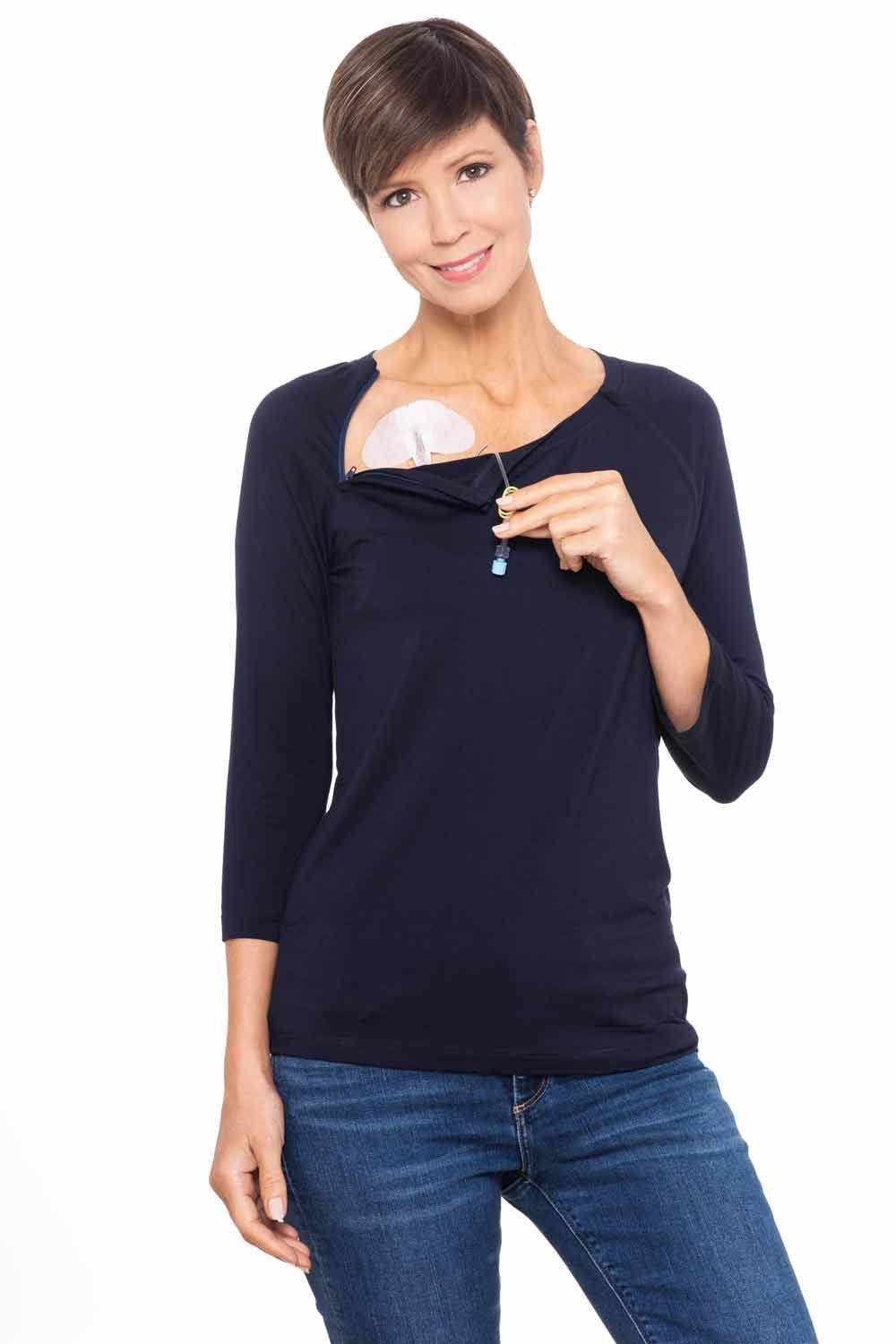 Helen Long Sleeve Chemo Port T Shirt by Cardani