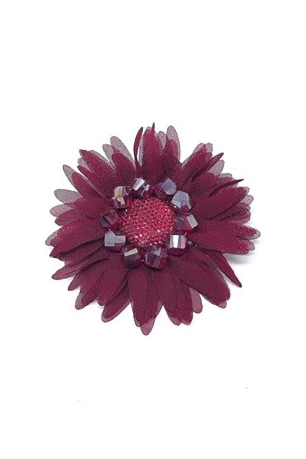 Beaded Flower Clip | Embellished Hair & Scarf Accessory