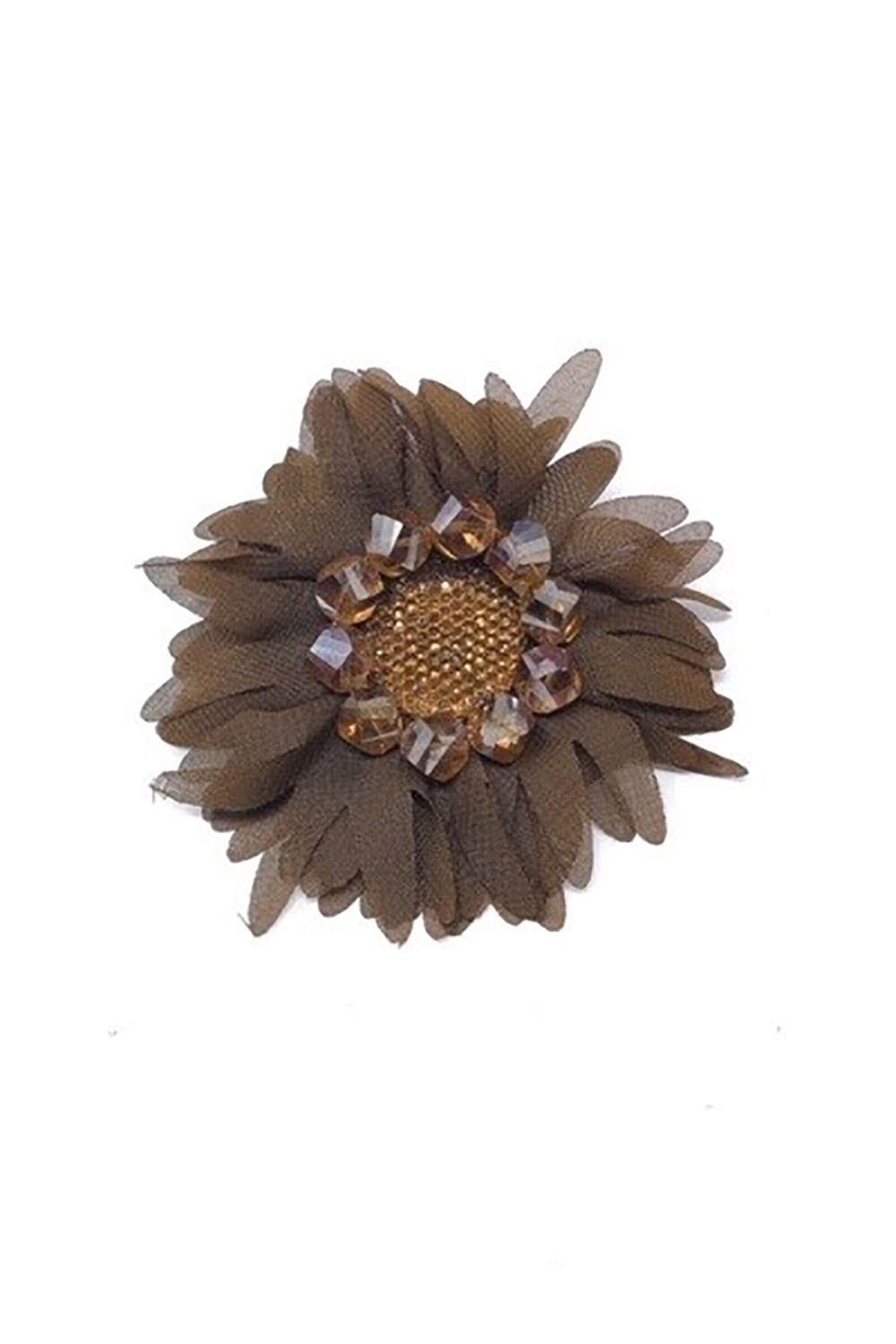 Beaded Flower Clip | Embellished Hair & Scarf Accessory