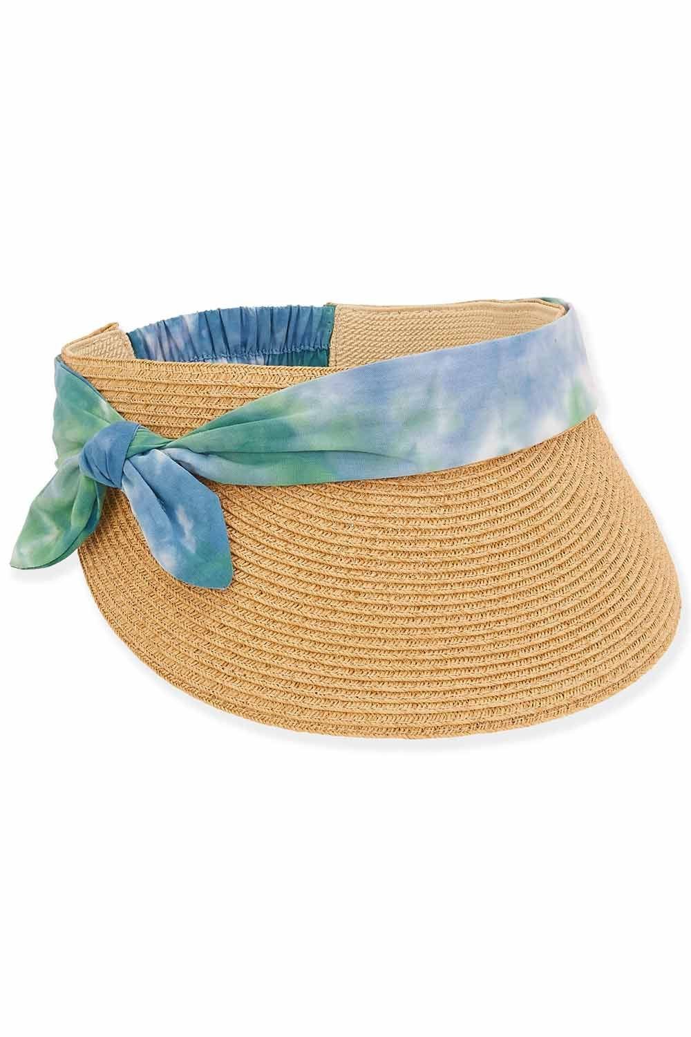 Maren Tie-Dye Straw Sun Visor Hat | UPF 50+ Sun Visors for Women
