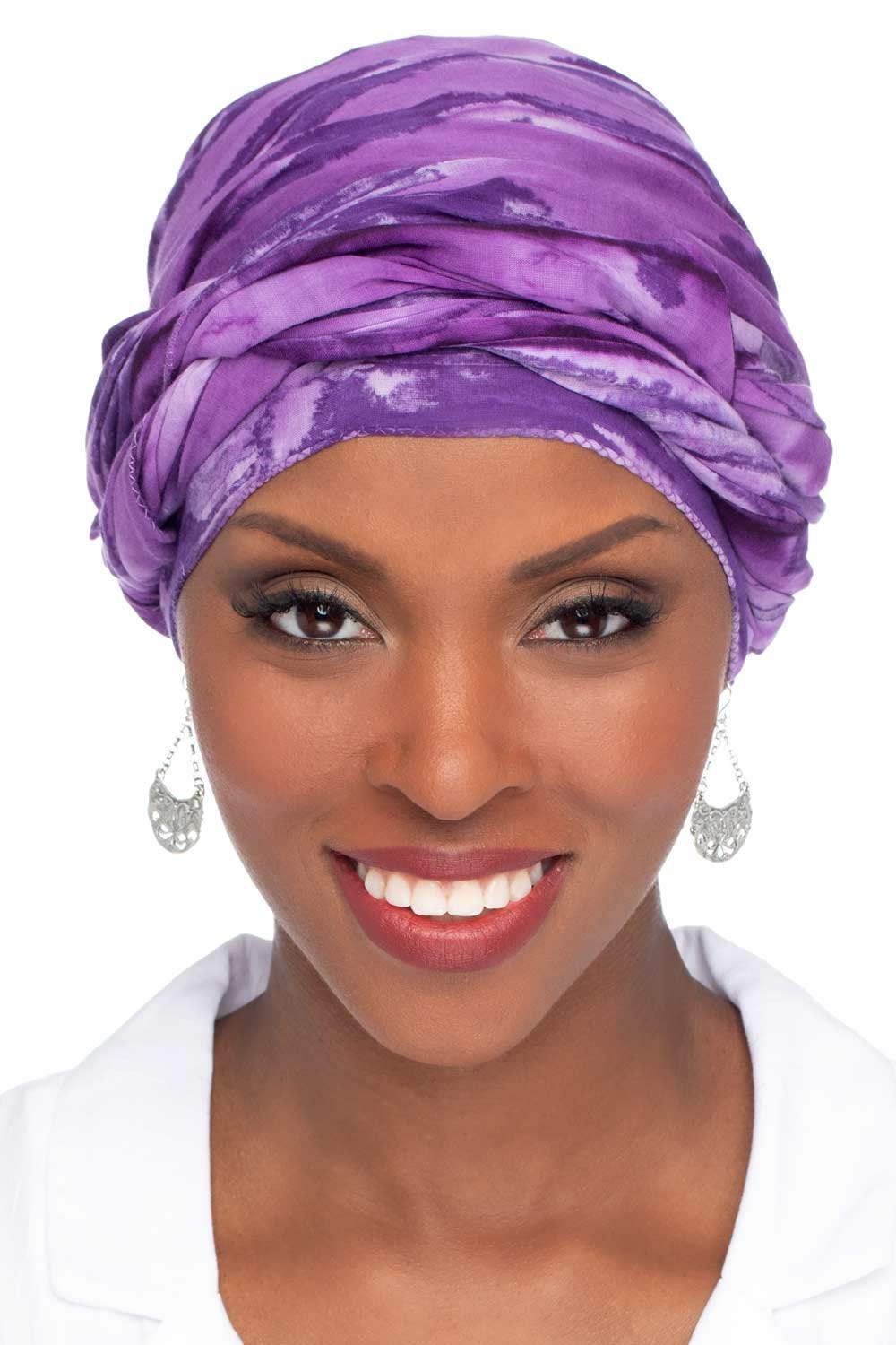 100% Cotton Long Rectangle Tie Dye Head Scarf for Women