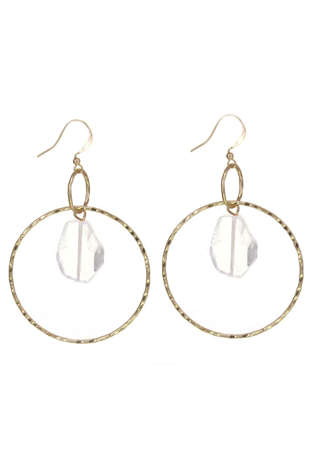 Semi-Precious Gemstone Loop Earrings