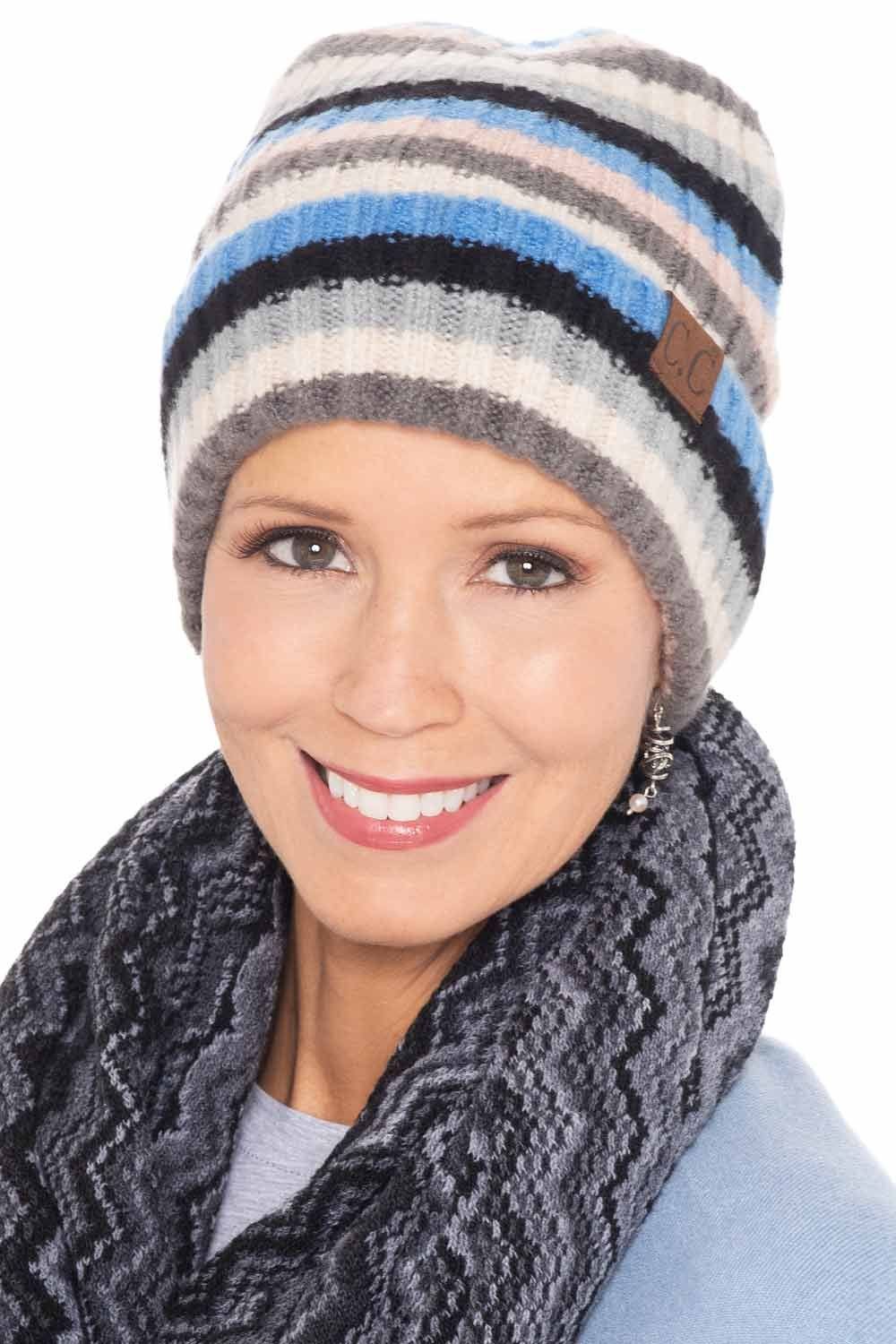 Shayna Knit Striped Beanie | Cozy Beanies for Women