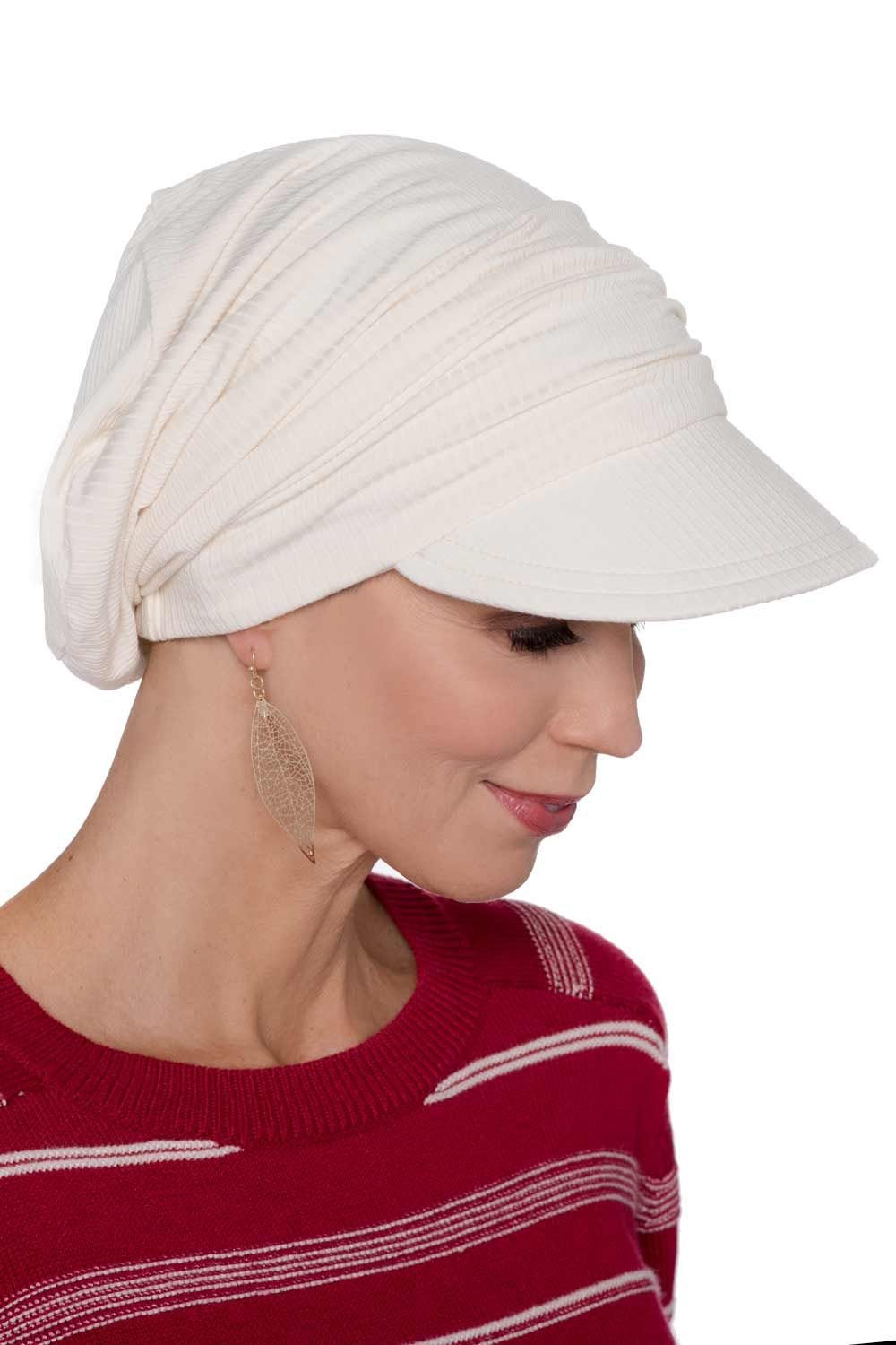 Cardani Ribbed Bamboo Slouchy Newsboy Hat