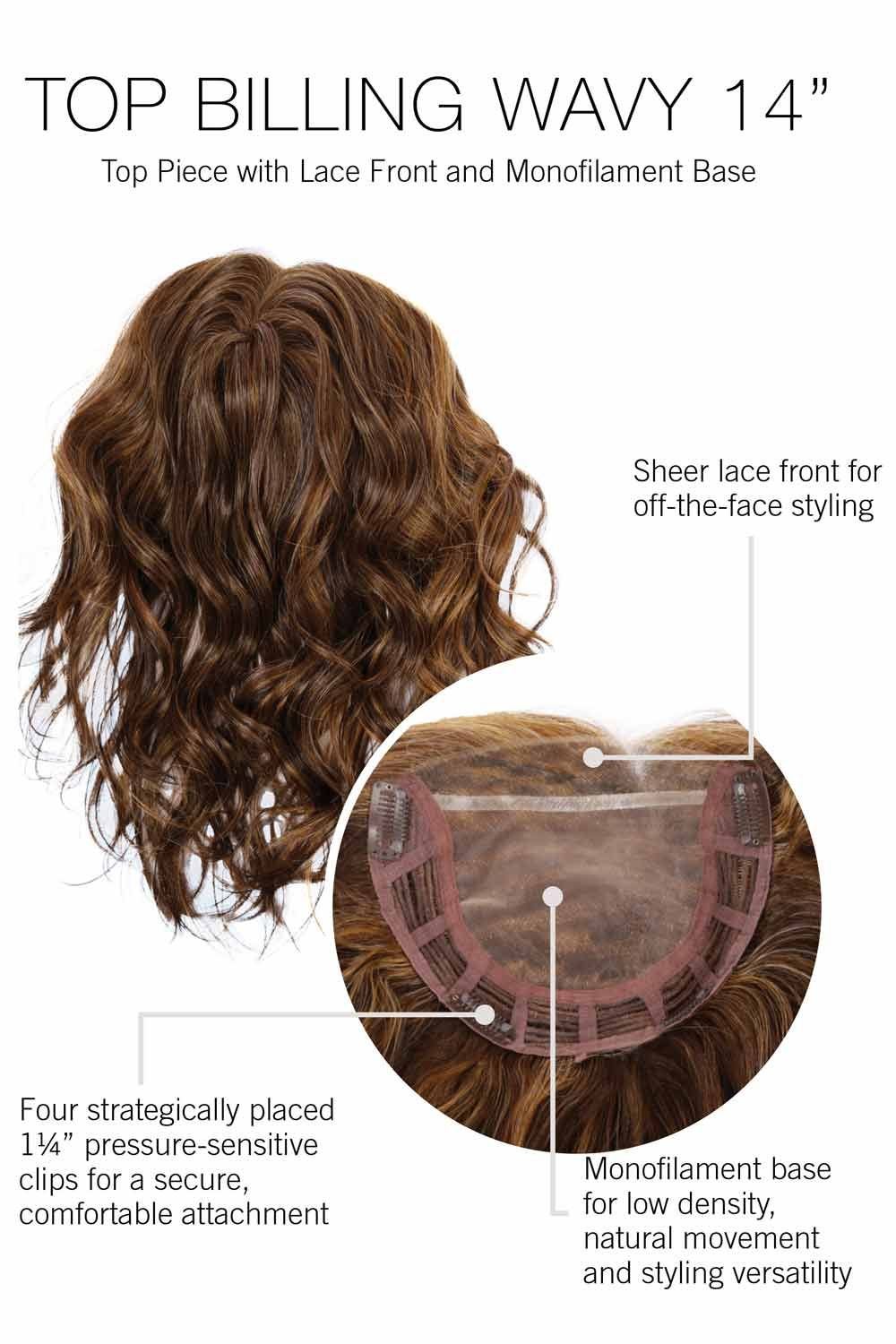 Top Billing 14" Wavy Hair Topper by Raquel Welch | Heat Resistant, Lace ...