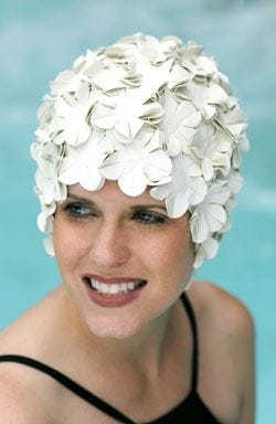 Petite Petal Retro Swim Cap