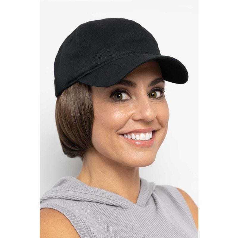 Clearance Baseball Hat with Hair: 8273 (8225) Shorty Hat Black