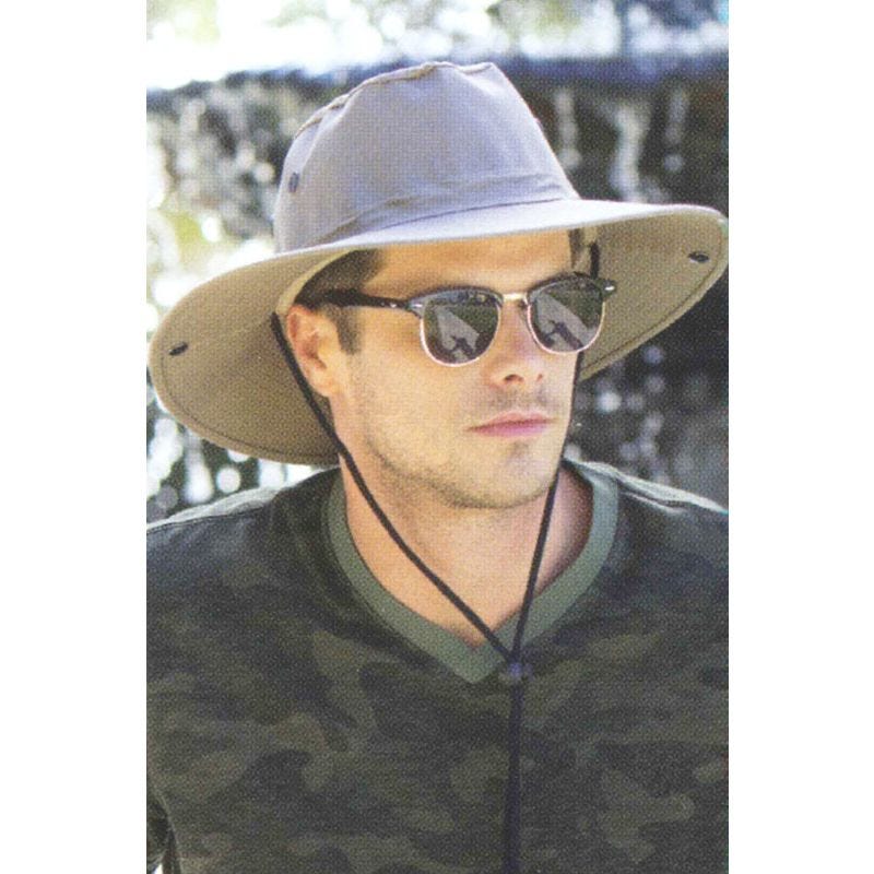 Mens Side Snap Safari Hat with Flap