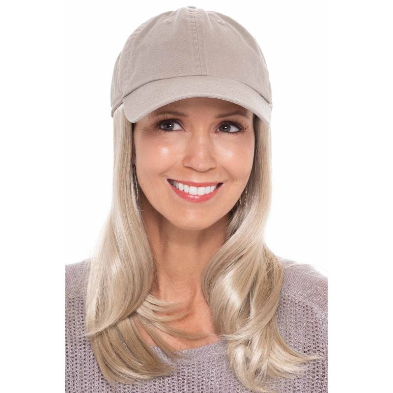 Lisette Long Baseball Cap with Hair by Cardani | Hats with Hair