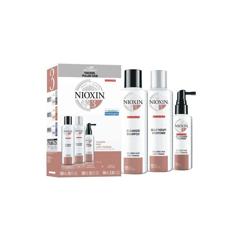 Nioxin System 3 Kit for Colored, Light Thinning Hair | Hair Thickening ...