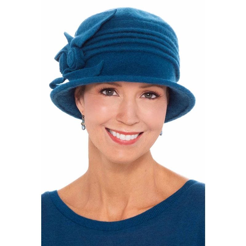 Amy Wool Flower Cloche Hat | Vintage Wool Hats for Women