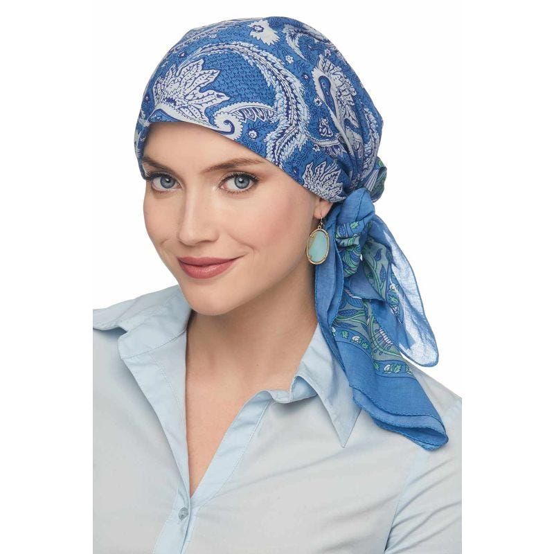 Perth Paisley | Cotton Woodblock Hand Stamped Head Scarves