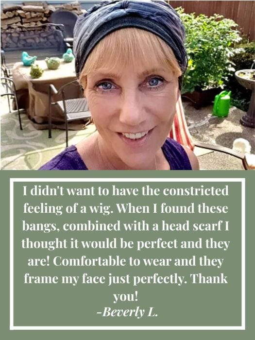 Bangs On a Headband | Turban With Bangs | Scarf With Hair
