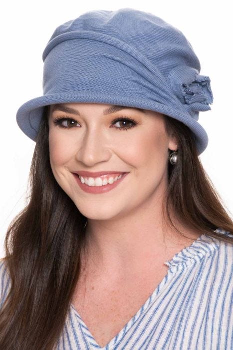 Cotton Knit Rosette Cloche | All Cotton Hats for Women