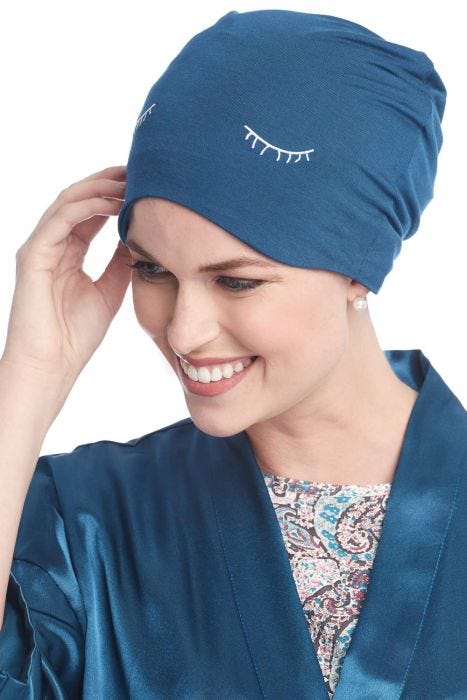 Eyelash Sleep Cap by Cardani | Bamboo Sleep Hat and Travel Mask with ...