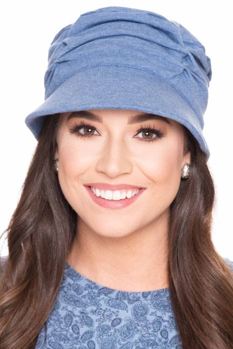 Vizor Hat | Lauren UPF 100% Cotton Newsboy Hat with Visor