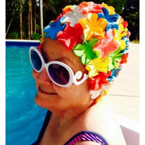 Flower Swim Cap | Floral Bathing Cap with Flowers
